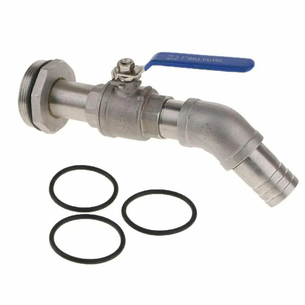 Кран для бочек 200л из нержавеющей стали 304/316, диаметр 32 мм, герметичный, для масляных бочек