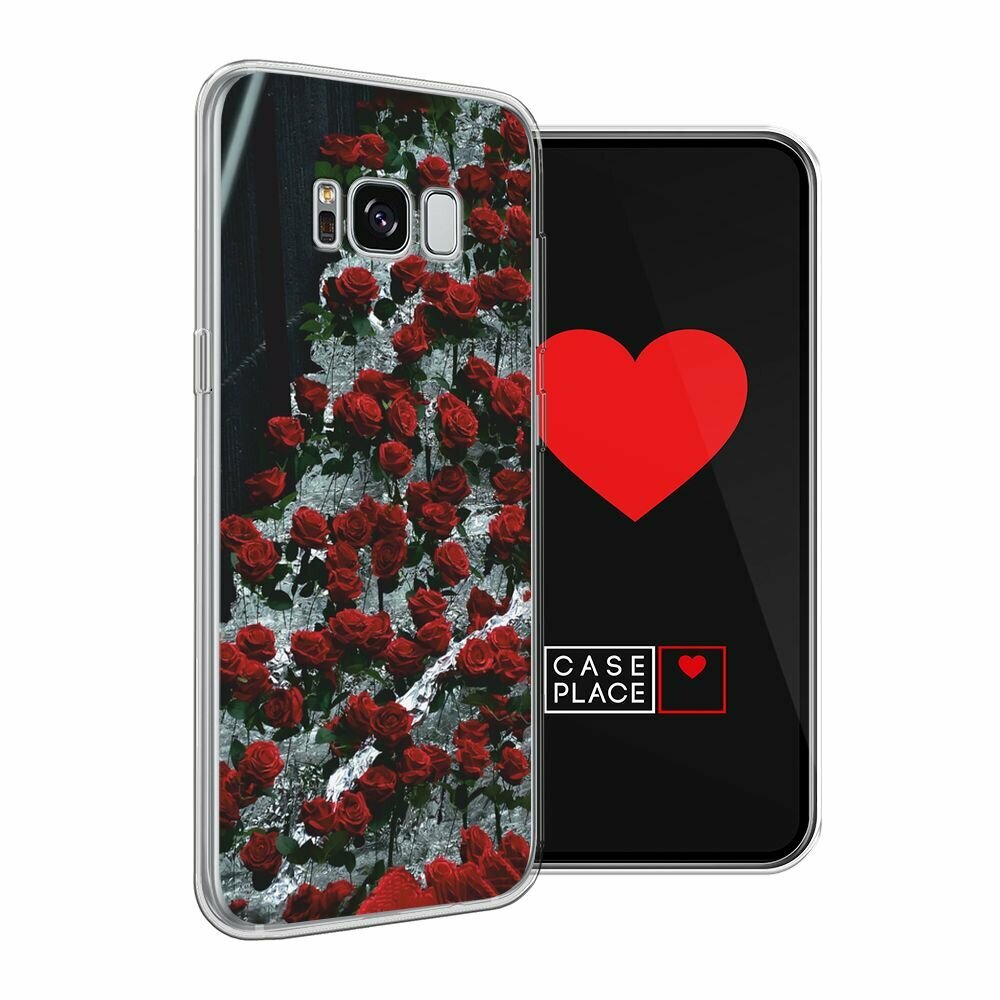 Чехол на Samsung Galaxy S8 / Самсунг Галакси С8 с принтом Цветущие алые розы — фото 1