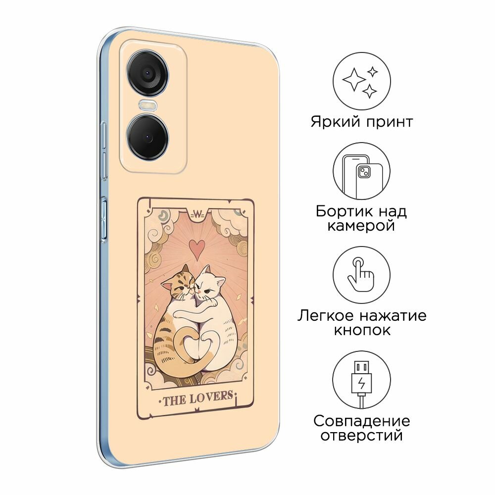 Чехол на Tecno Pop 6 pro / Техно Поп 6 Про с принтом "The lovers cats 1 - 14 февраля" — фото 1