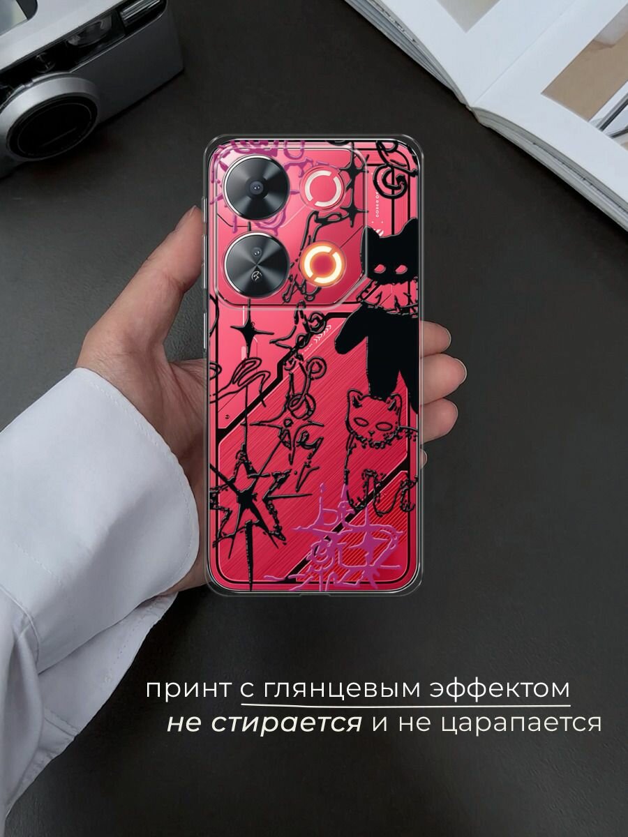 Чехол на Itel P65 / Ител P65 с принтом "Готические котики" — фото 1