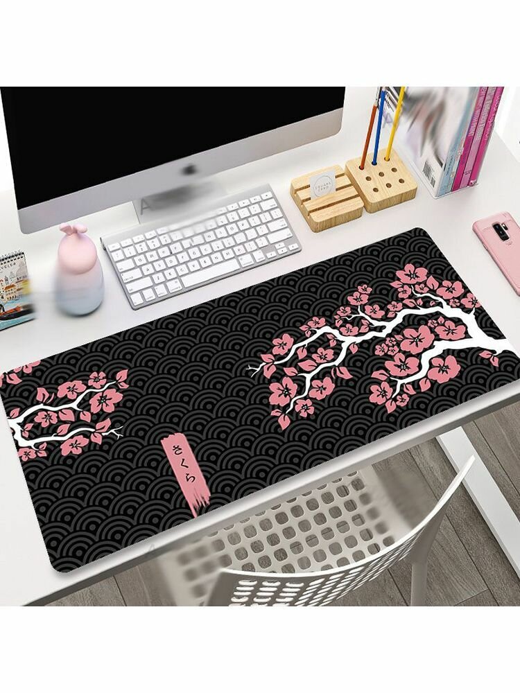 Японский коврик для мыши Sakura 900x400 XL клавиатура нескользящий офисный коврик для ноутбука
