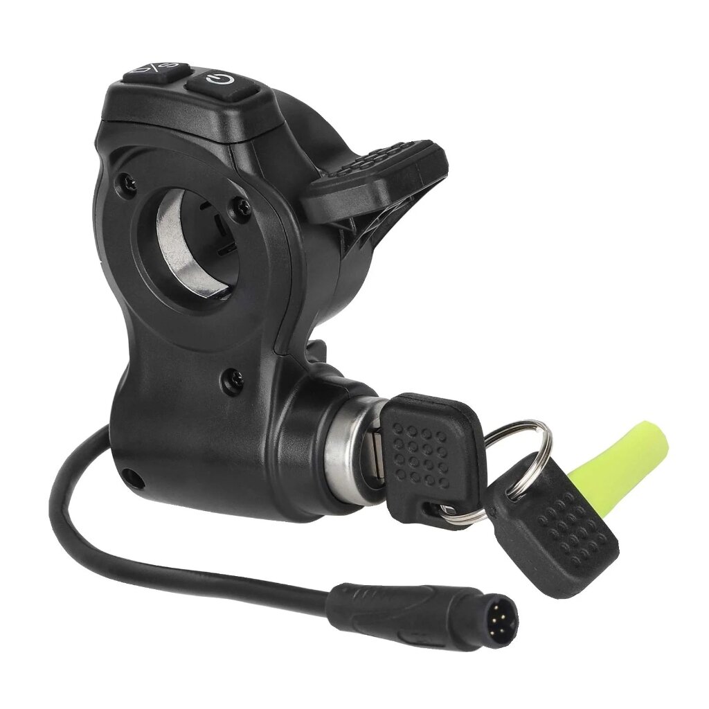 Скутер Двойная Кнопка Большого Пальца Дроссельной Заслонки Акселератора с Замком и Ключом для Замены Аксессуаров для Скутера Kukirin