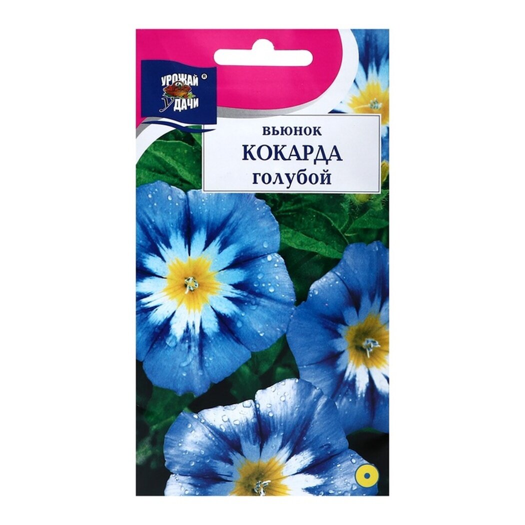 Семена цветов Урожай Удачи "Кокарда", вьюнок, голубой, 0.5 г