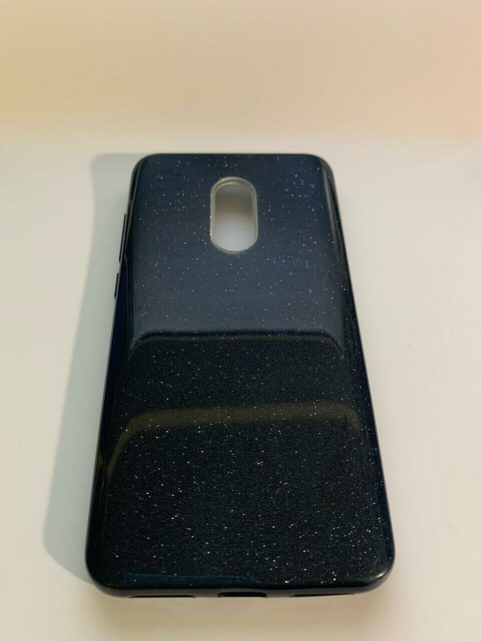 Чехол Silicone cover для Xiaomi Redmi note 4x (чёрный c блёстками)