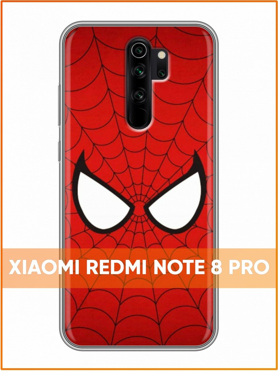 Чехол для Xiaomi RedMi Note 8 Pro с принтом Глаза Человека Паука (Сяоми Редми Ноут 8 Про)