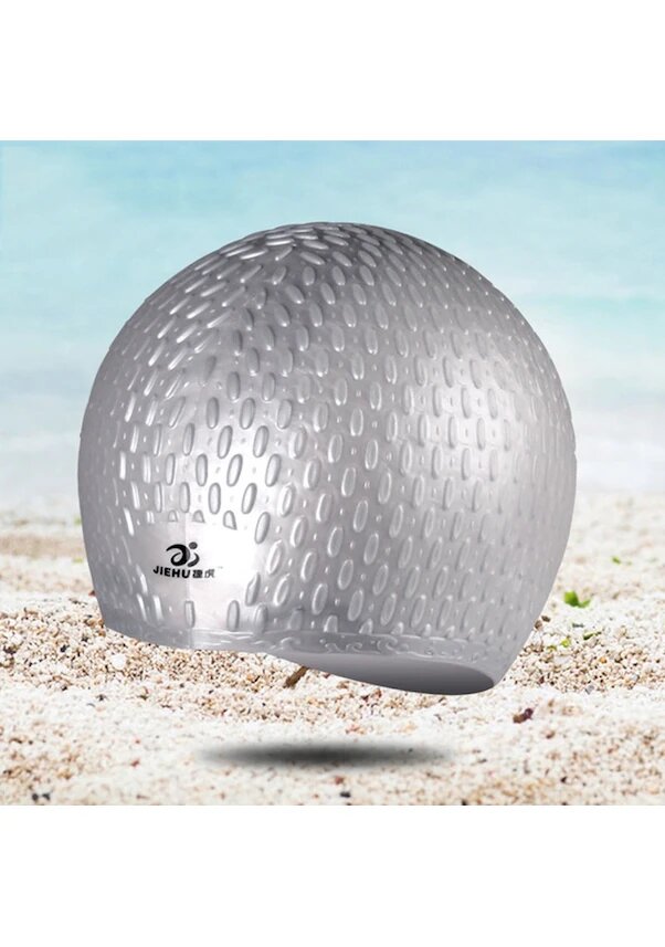 Большая силиконовая шапочка для плавания в форме капли воды, серая