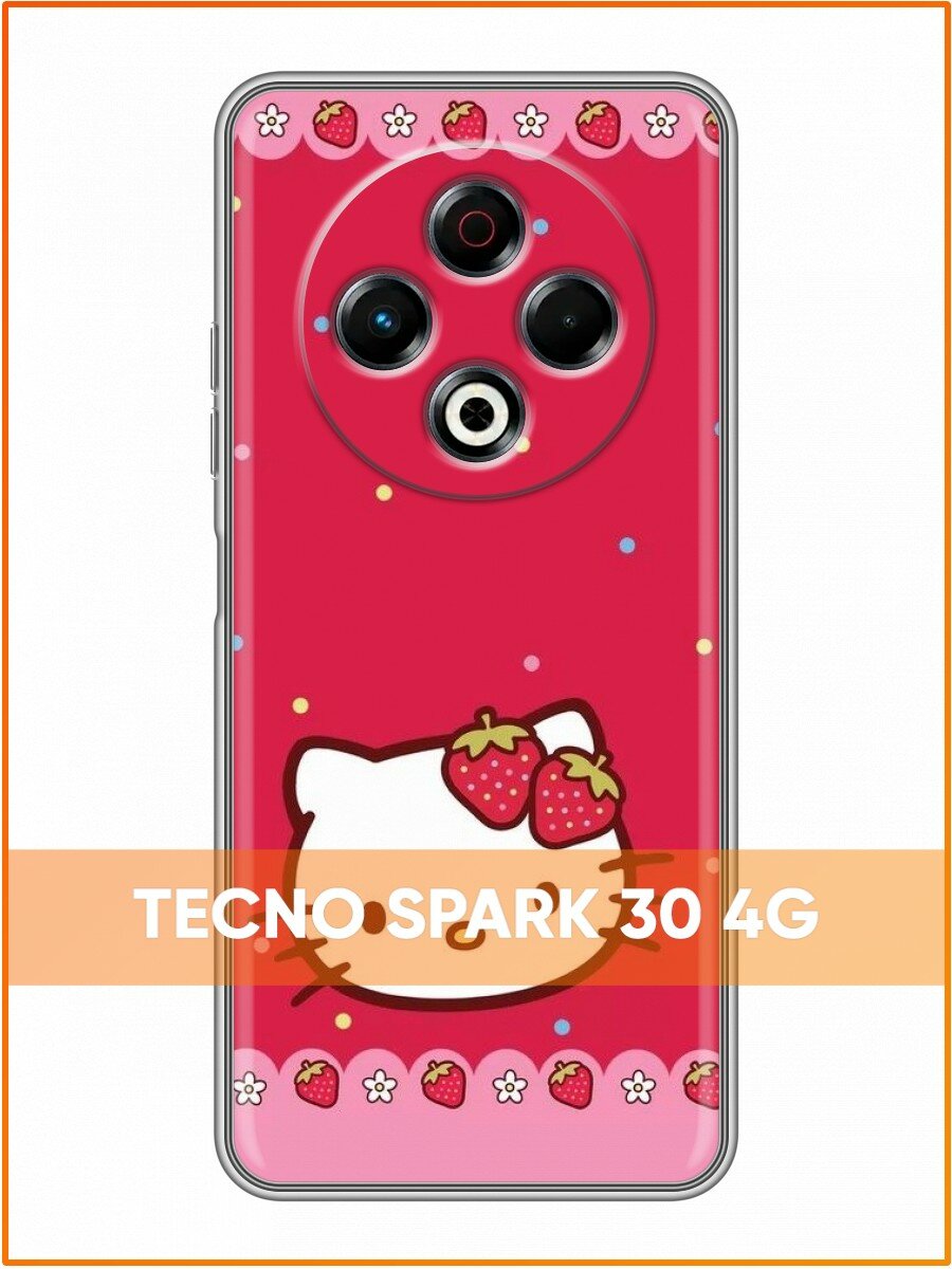 Чехол для Tecno Spark 30 4G с принтом для девочек с Хеллоу Китти (Техно Спарк 30 4G)