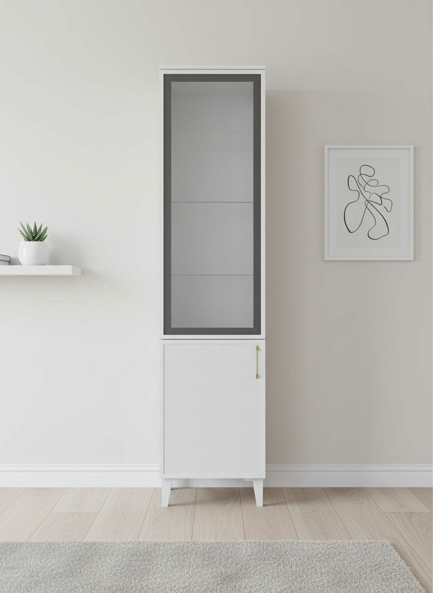 ARNIKA Пенал-витрина с полками, Белый