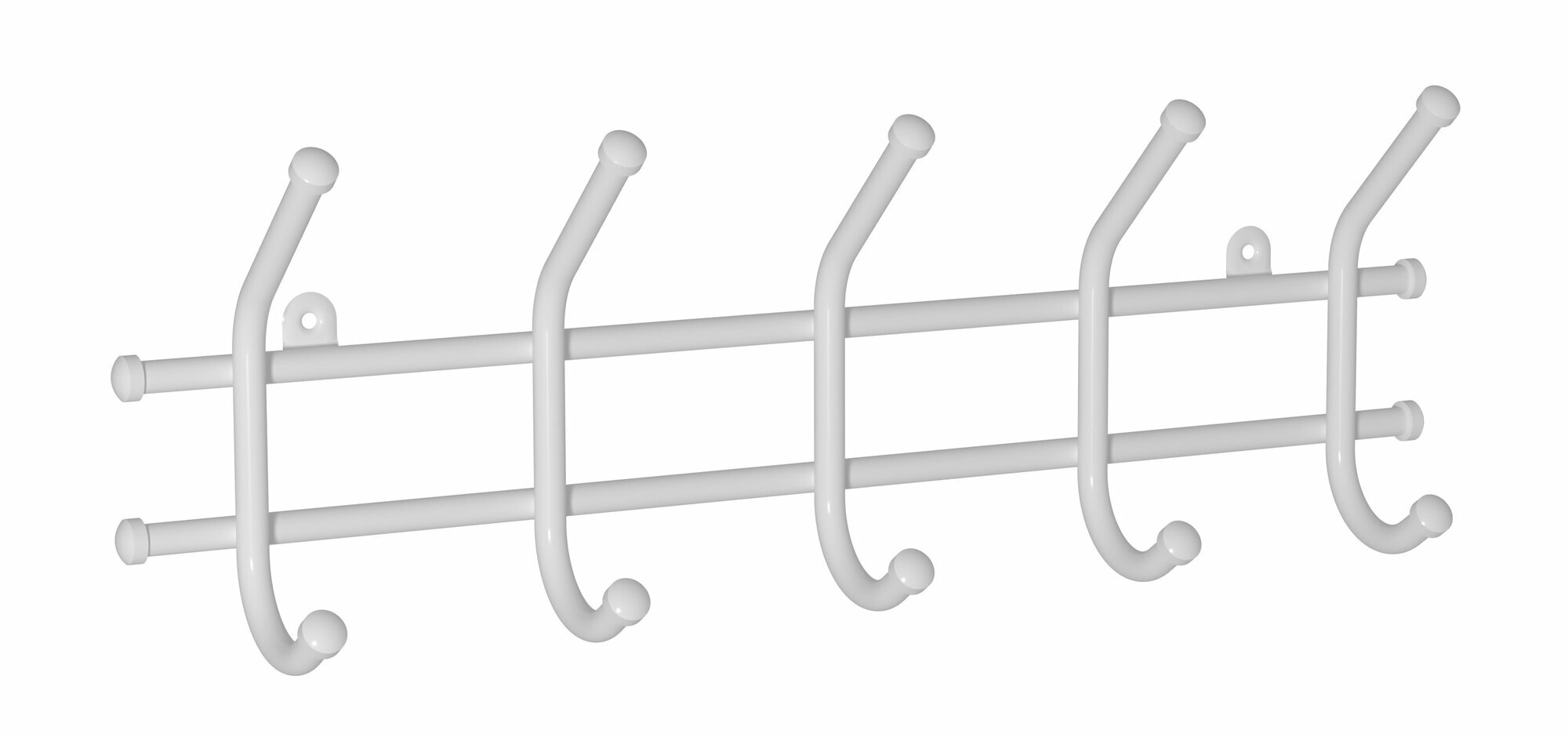 Вешалка настенная ЗМИ "Норма", 5 крючков, 480х80х165 мм, белая