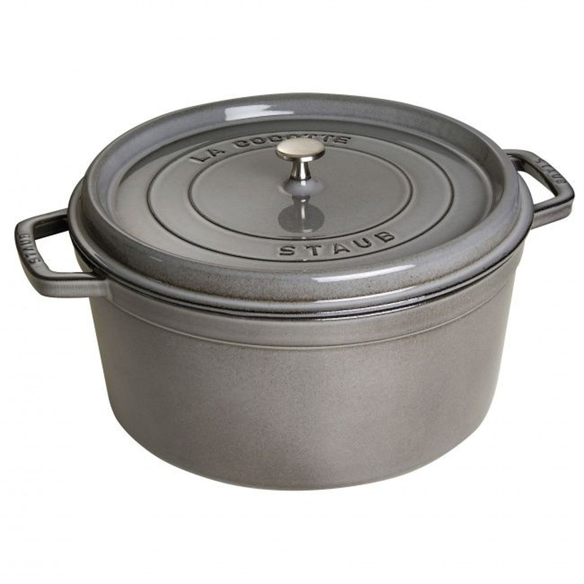 Кастрюля с крышкой STAUB Cocotte, чугунная, диаметр 30 см, цвет темно-серый, 40509-862-0