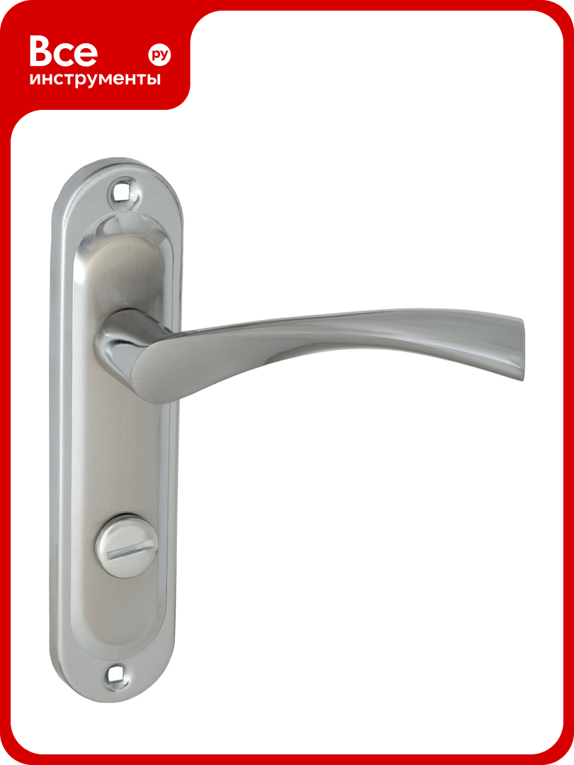 Ручка на планке VETTORE 62.323 WC SN/CP сатин/хром 20341, установки на межкомнатные