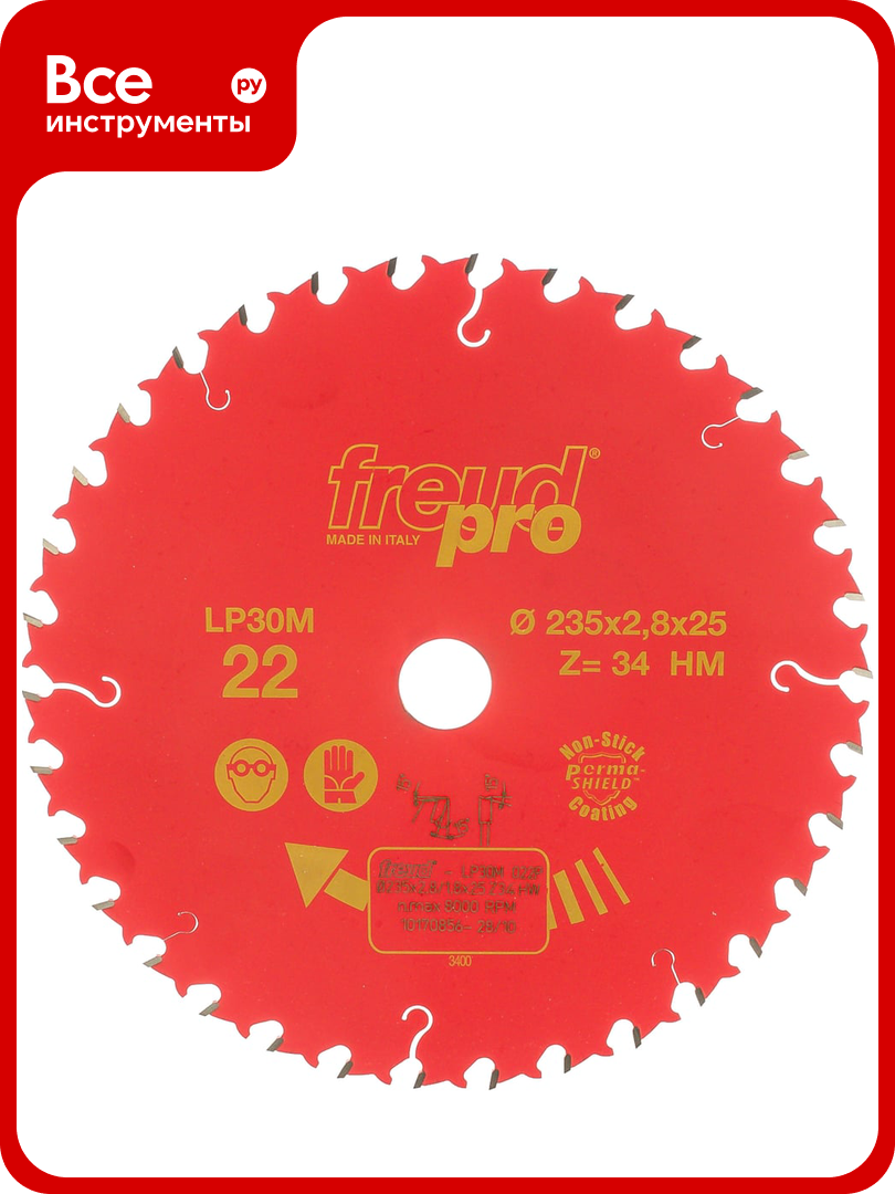 Диск пильный по дереву LP30M (235х25 мм; 34Z) FREUD PRO LP30M022 для торцовочных и