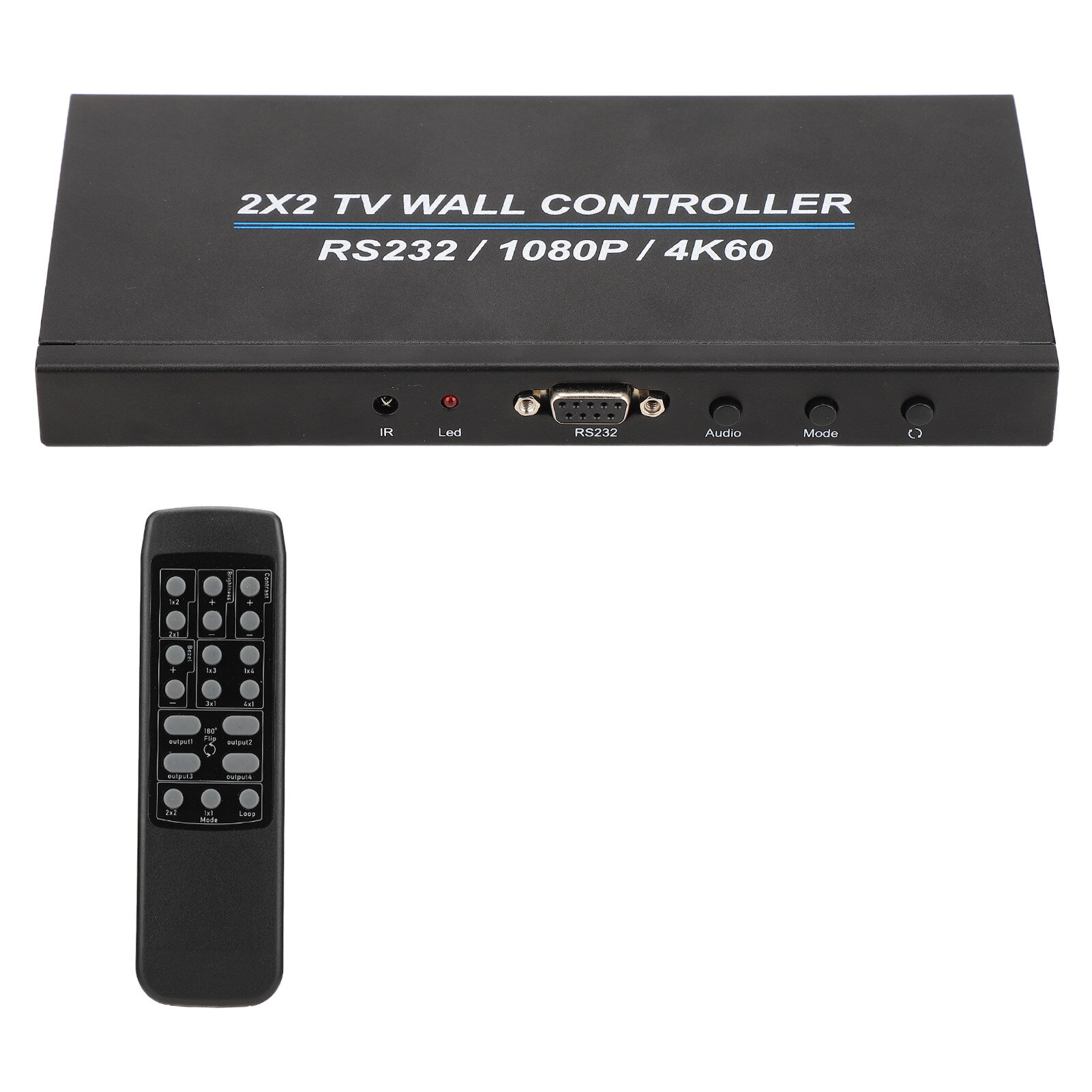 2x2 HD Multimedia Interface Контроллер видеостены 4K и 60 Гц HD дисплей 180-градусный поворот Контроллер ТВ-стены 110‑240В Евровилка