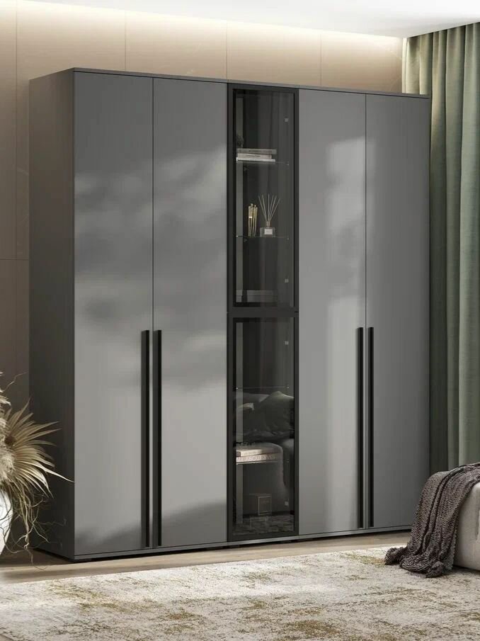 Норд Пенал-стекло (400) с подсветкой (Графит) МИФ