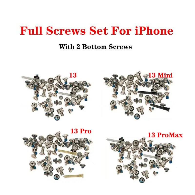 Полный комплект винтов для ремонта запасных частей для iPhone 13 Pro Max Mini For iPhone 13 ProMax