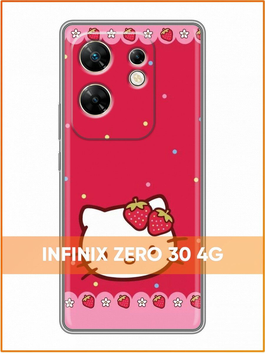 Чехол для Infinix Zero 30 4G с принтом для девочек с Хеллоу Китти (Инфиникс Зеро 30 4G)