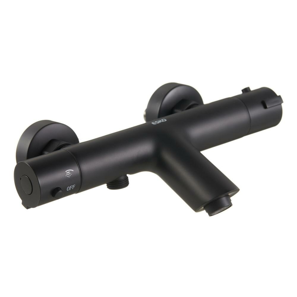 Смеситель для ванны Esko Mikros черный термостатический с коротким изливом без лейки (T3054 Black)