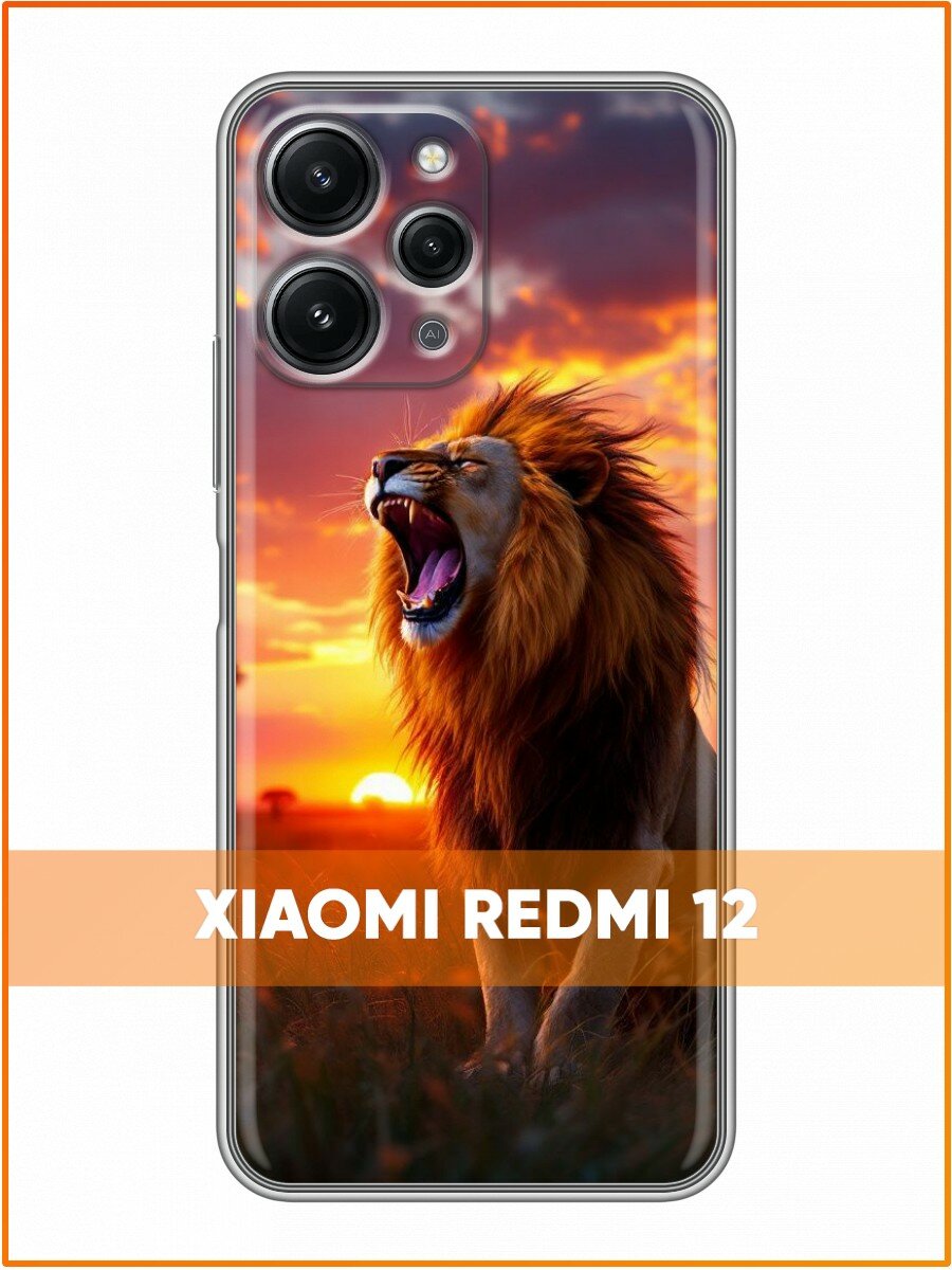 Чехол для Xiaomi RedMi 12 с принтом для мужчин со Львом (Сяоми Редми 12)