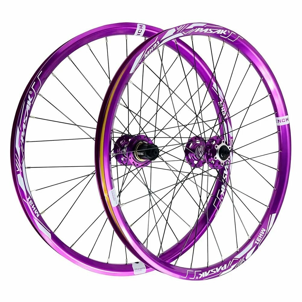 Колесная пара горного велосипеда 26 27,5 29 дюймов фиолетового цвета из алюминиевого сплава HB08/P19HG с дисковым тормозом для 7-11 скоростей