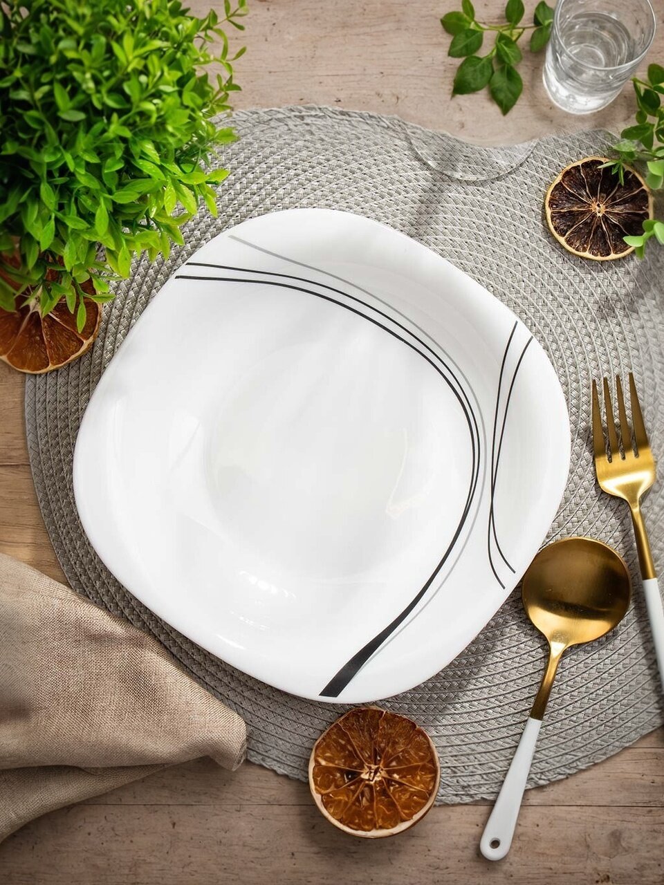 Daniks Тарелка суповая из керамики, диаметр 21 см, 675 мл Токио