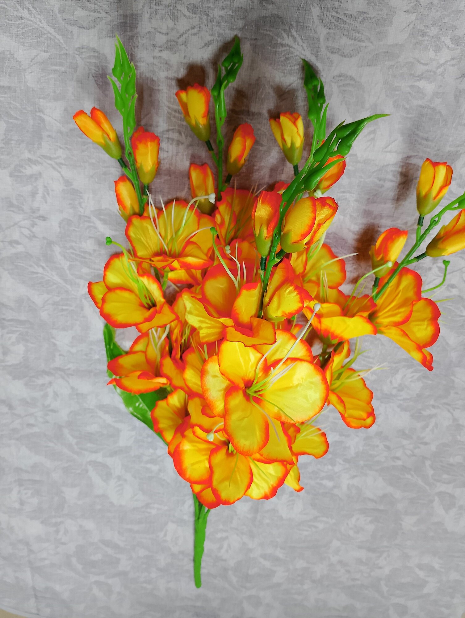 Искусственные цветы Букет Гладиолус, размер 68 см. Цвет: оранжевый