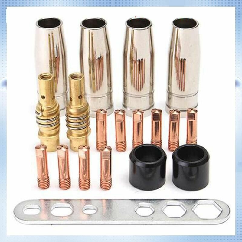 19 шт. Сопла контактные наконечники держатель Mig контактный полуавтоматический сварочный инструмент совместим с сварочной горелки 15AK