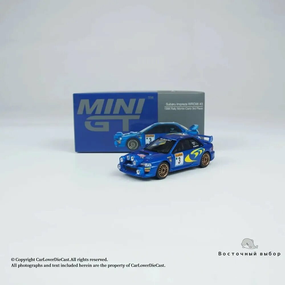 Коллекционная модель 1:64 Subaru Impreza WRC98,1998 Ралли Монте-Карло (3-е место)