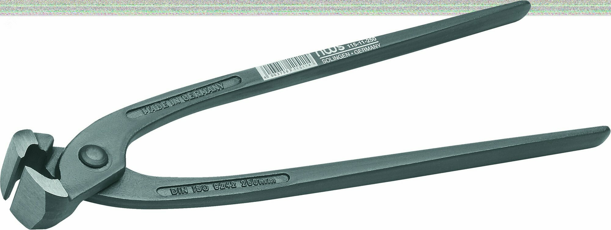 Клещи арматурные NWS 115-11-280, для сетки рабицы, 28 см, торцевой рез, серые