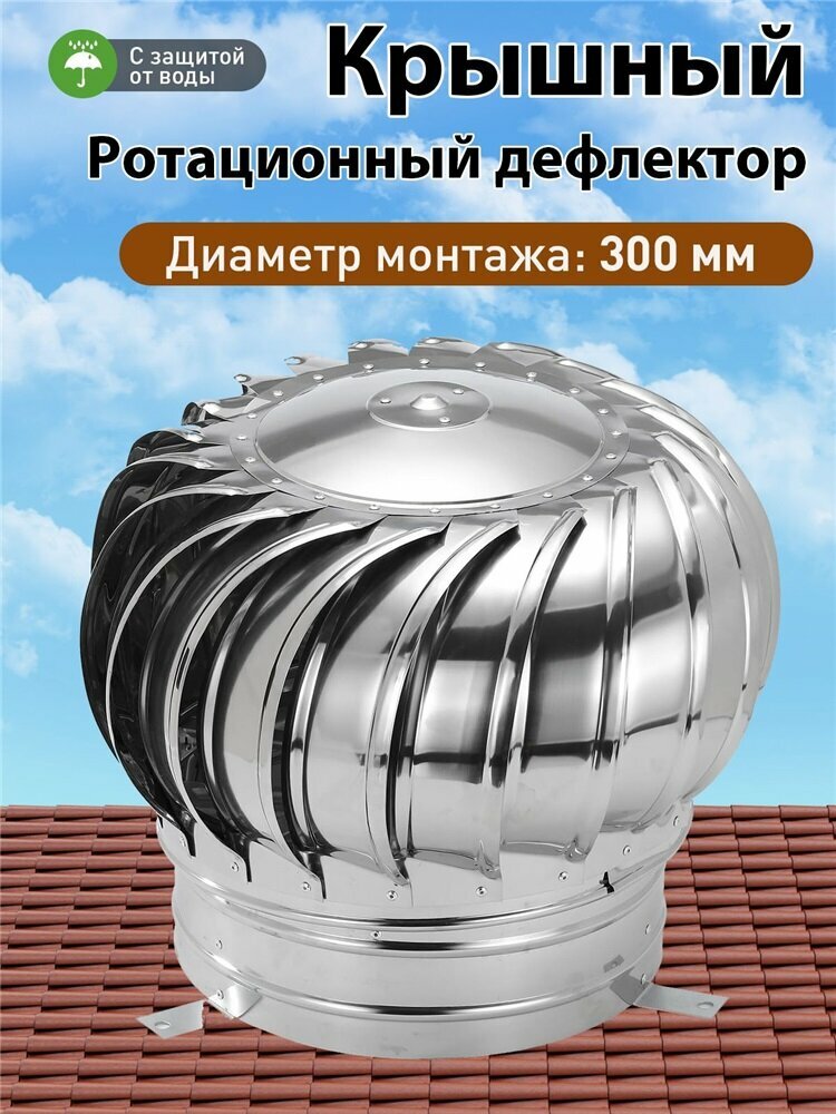 Турбо-дефлектор из нержавеющей стали 300 мм для вентиляционных труб