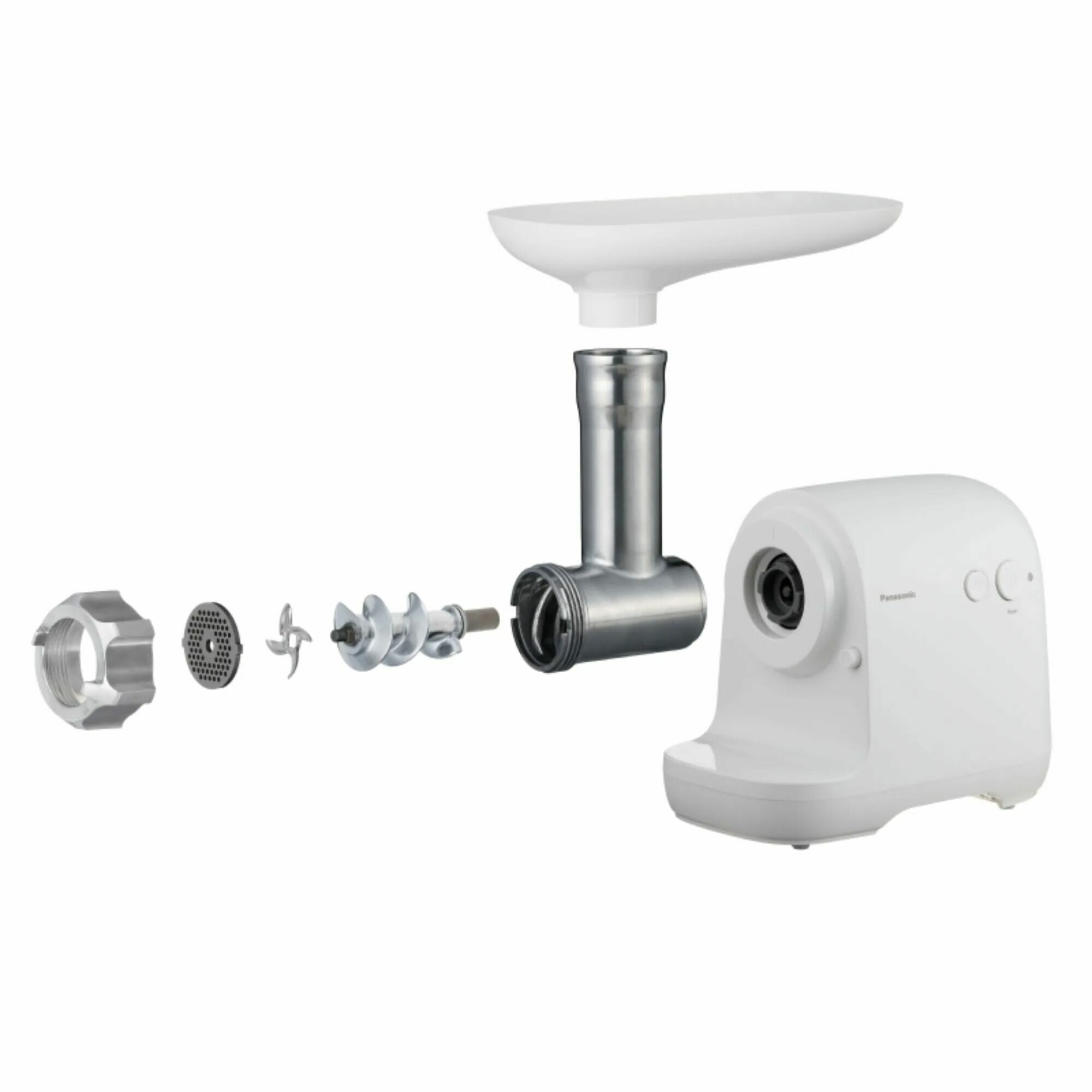 Мясорубка Panasonic MK-GX1700WTQ, 1700Вт, серебристый, пластик