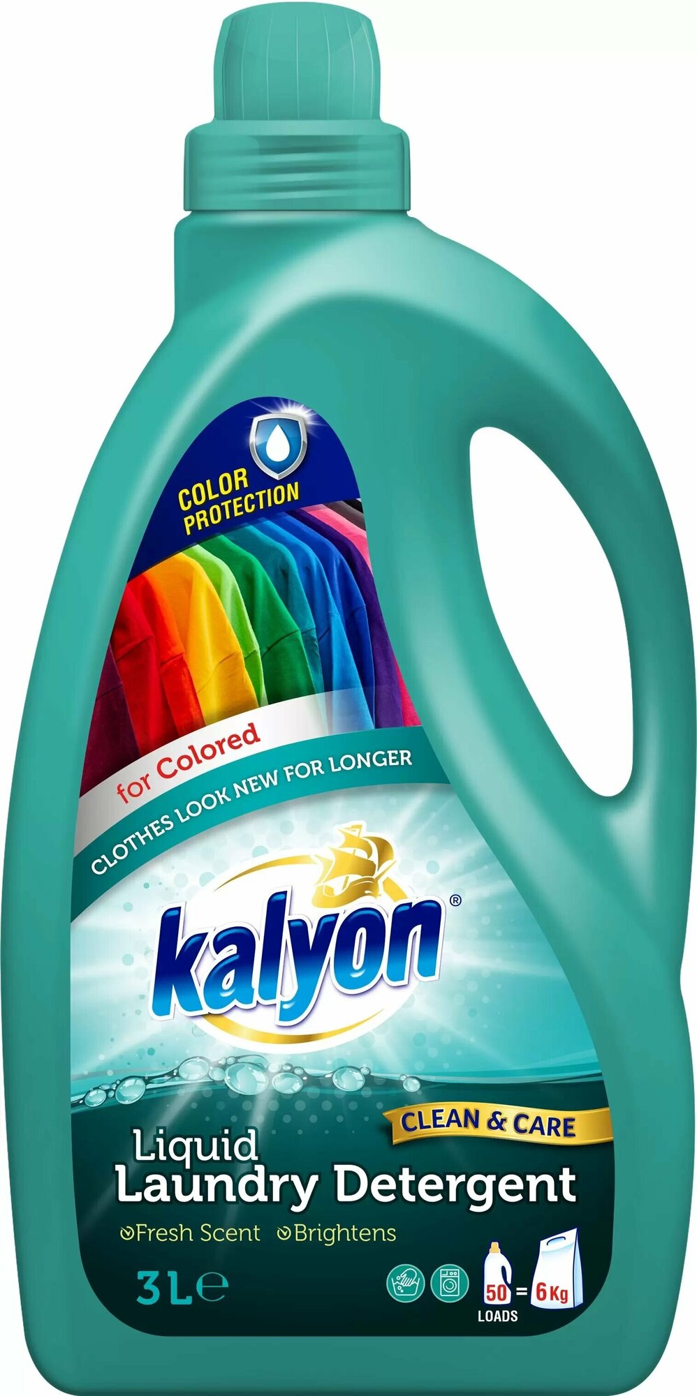 Жидкость для стирки kalyon для цветного белья, 3 л, 3 кг, бутылка