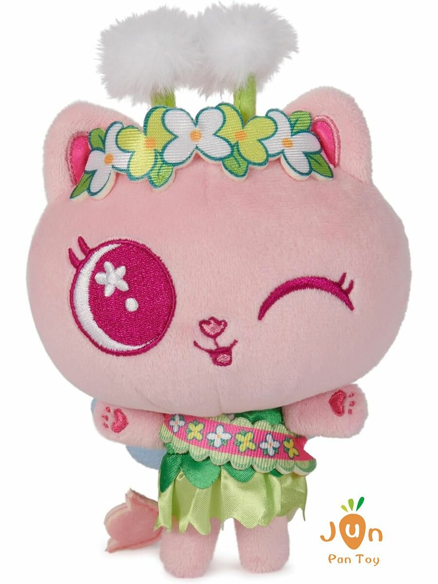 Домик Габби Spin Master Gabby's Dollhouse Purr-ifie Party Plush Kitty Fairy / Детские плюшевые игрушки, одетые в зеленую одежду, подходят для детей от 3 лет и старше