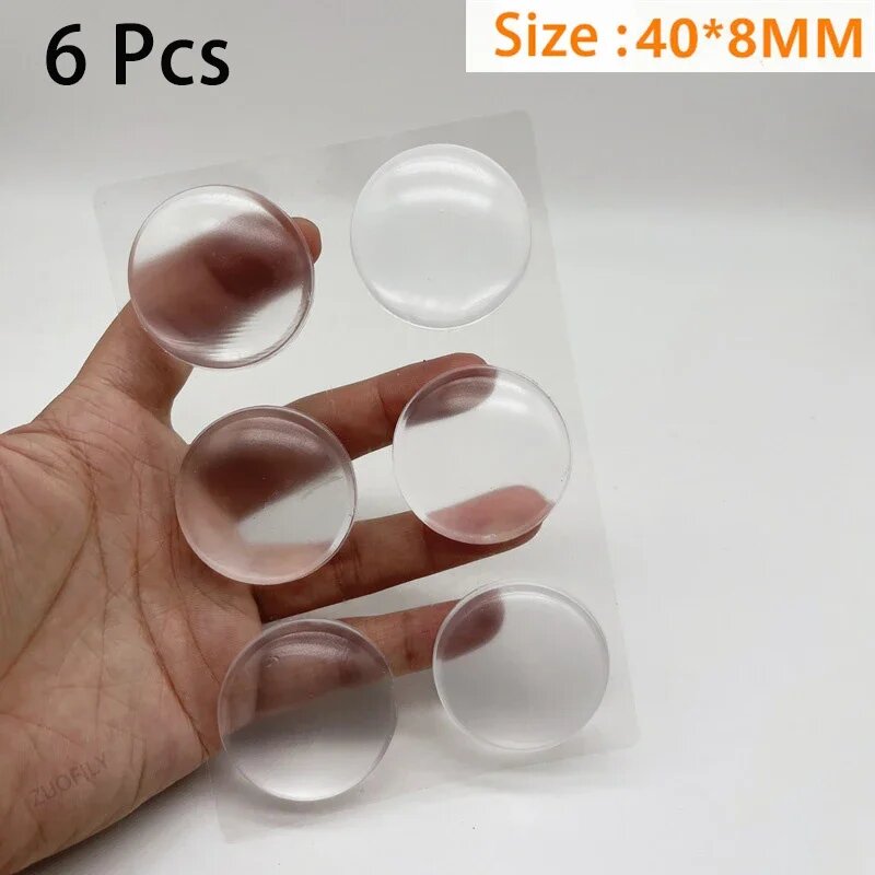 Прозрачный силиконовый дверной ограничитель 6 шт. 6pcs 40x8mm