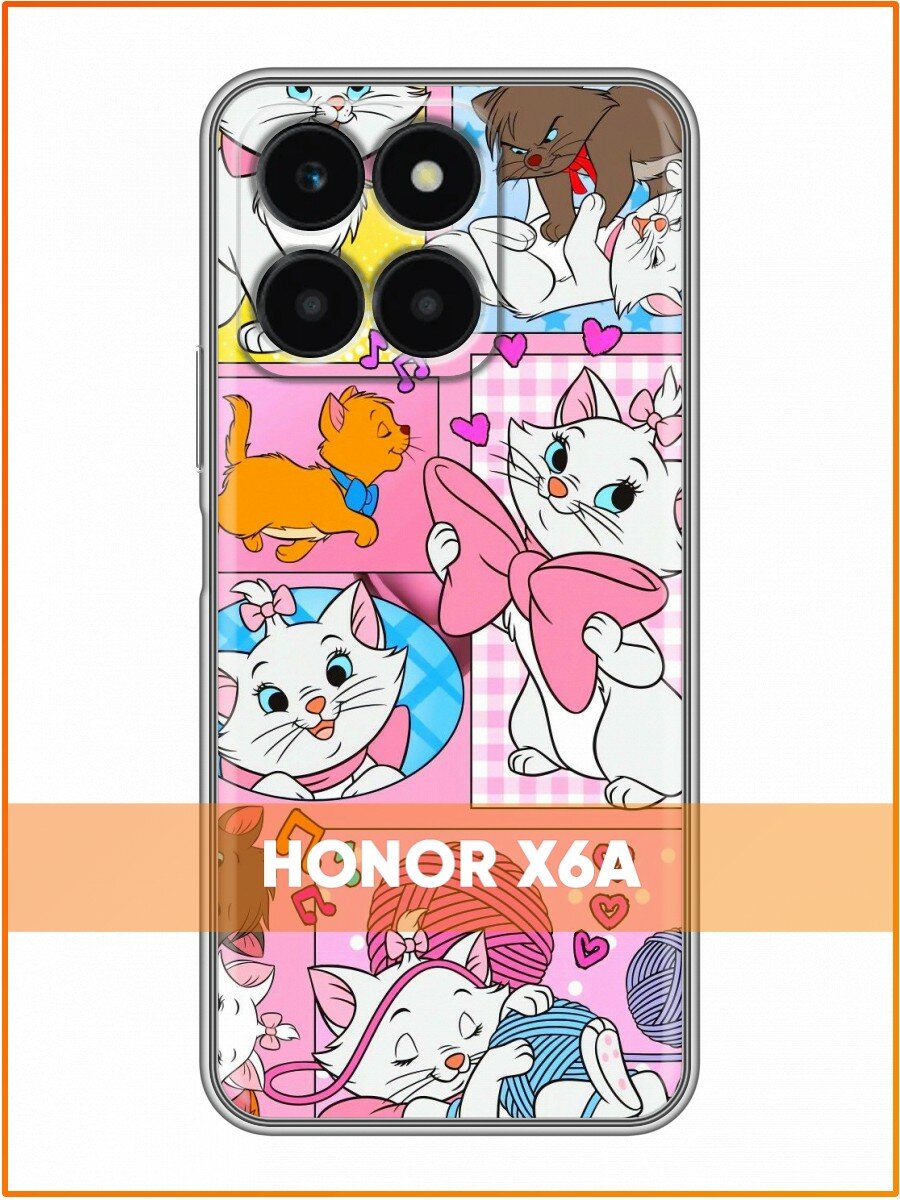 Чехол для Honor X6a с принтом для детей с Котами (Хонор Х6а)