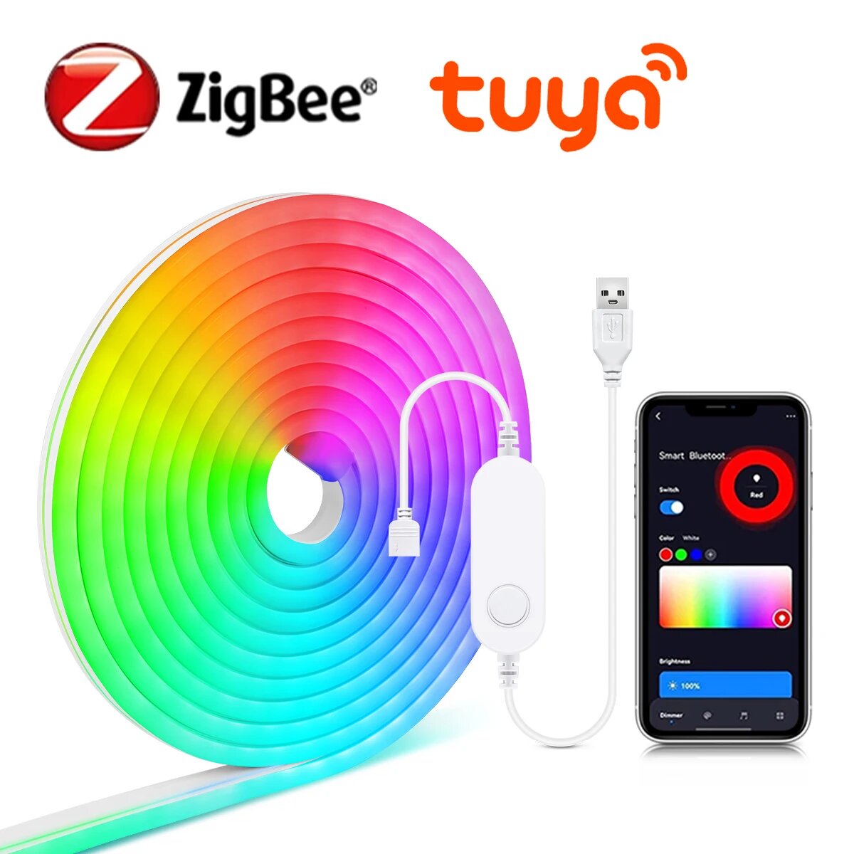 Светодиодная лента Zigbee RGB 5В, 2 метра