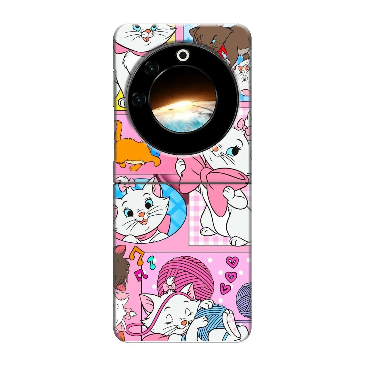 Чехол для Tecno Phantom V Flip 5G с принтом для детей с Котами (Техно Фантом В Флип 5G)