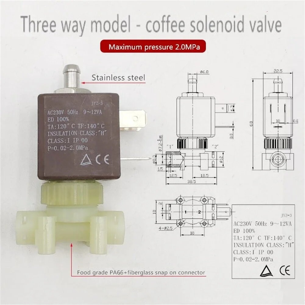 Электромагнитный клапан для кофемашины 230В Three way