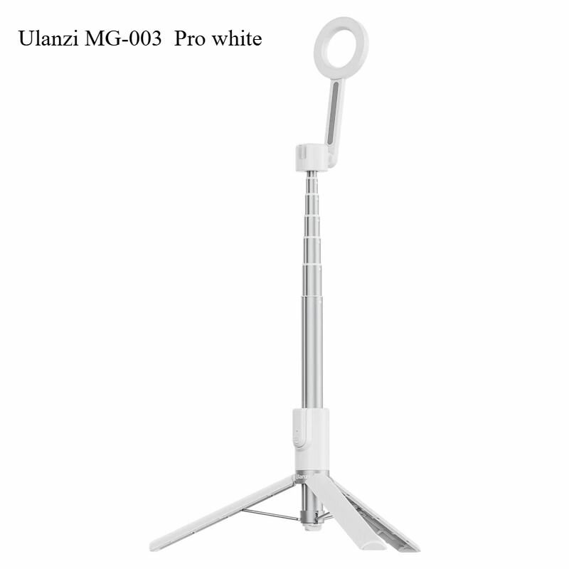 Ulanzi MG-003 Pro white Магнитный штатив для селфи-палки для телефона 1,36 м, выдвижной штатив для селфи для iPhone 15 14 13 12, прямая трансляция видеоблога