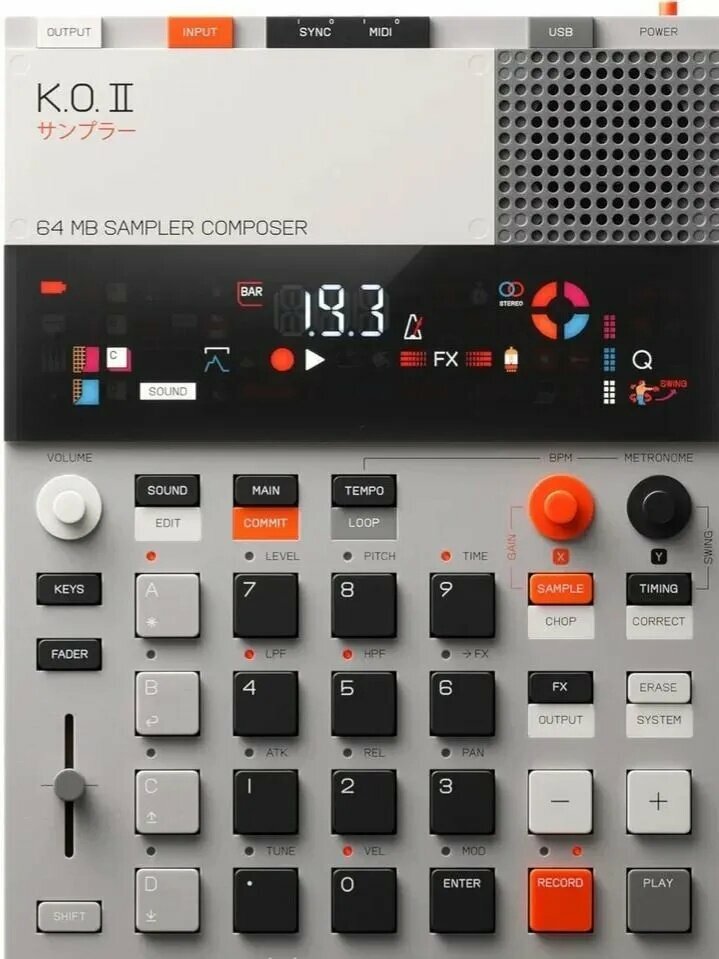 Teenage engineering EP133 KOII сэмплер-композитор, портативный многофункциональный музыкальный инструмент