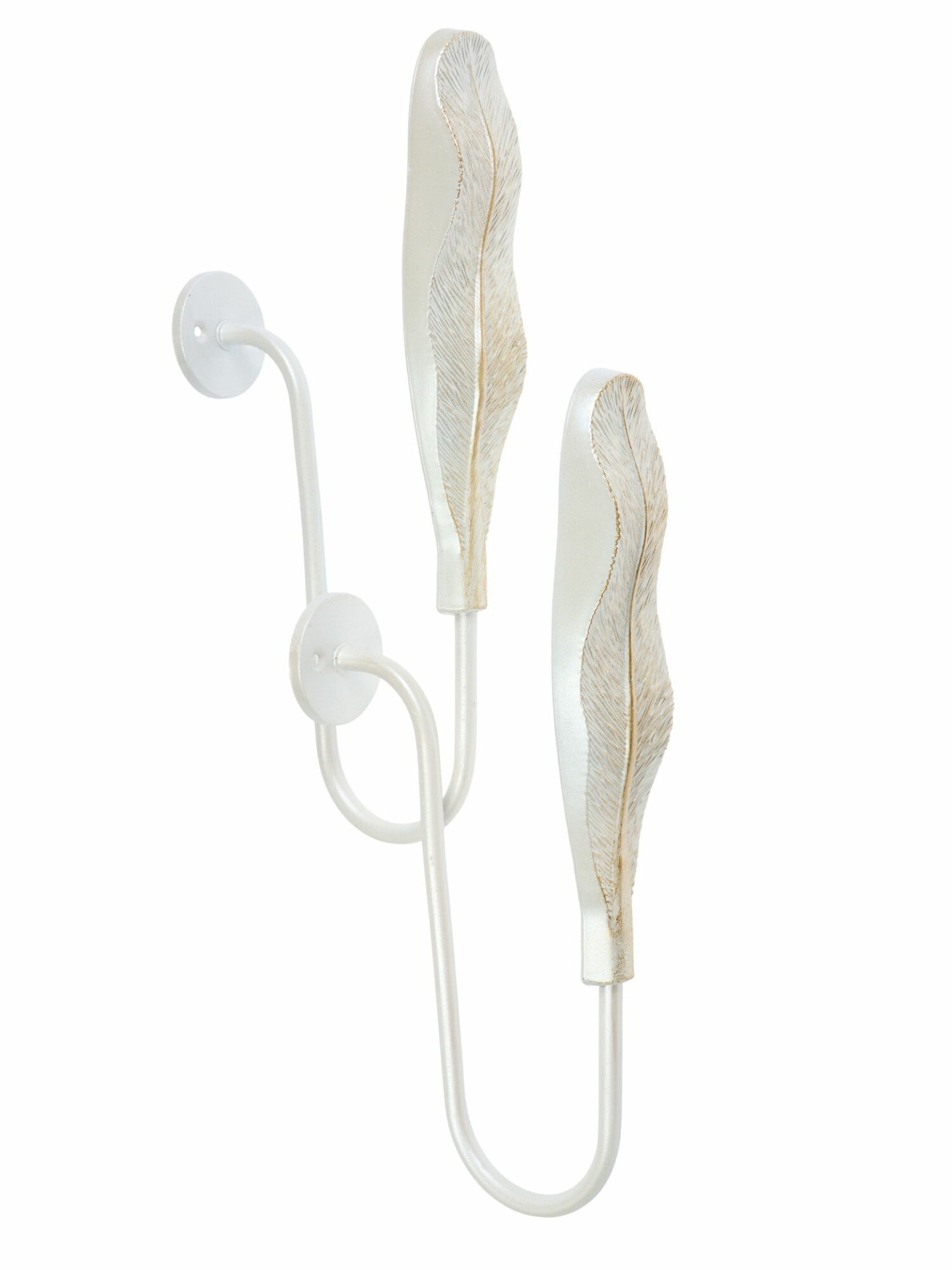 Держатель для штор KS040, белый с золотом, набор 2 шт, цвет: белый