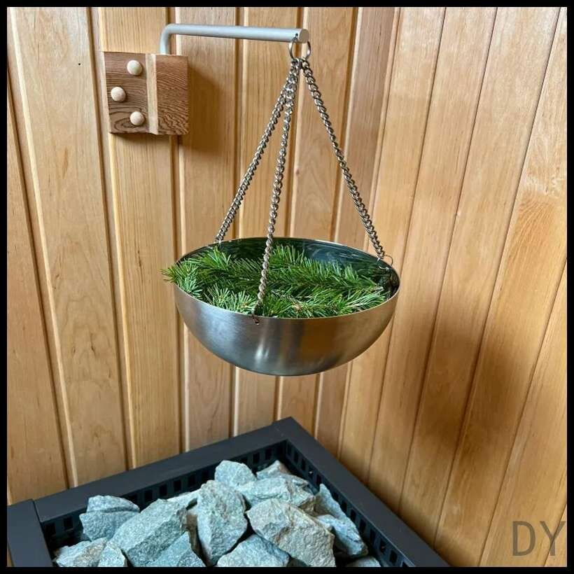 Чаша для Гималайской соли, Арома чаша для бани и сауны, Нержавеющая сталь, 12 см