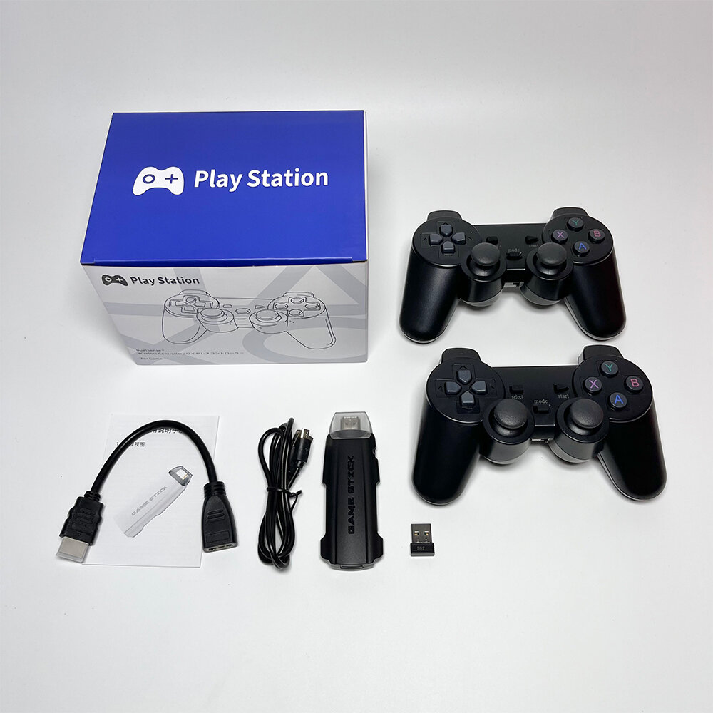 X2 Max Game Stick Video Game Console 4K Game Stick HD -консоль Game с двумя беспроводными контроллерами 2.4G