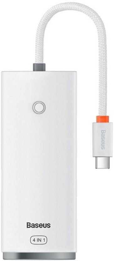 Хаб Baseus Lite Series 4-Port Type-C HUB Adapter (Type-C to USB 3.0x4 ) 25 см White (WKQX030302)
