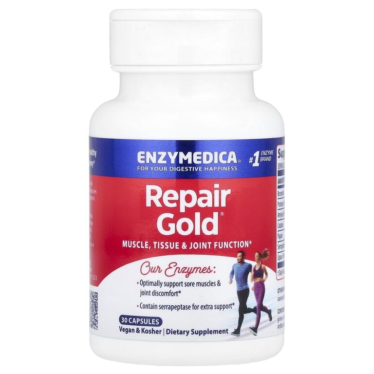 Enzymedica Repair Gold, Здоровье мышц, тканей и суставов 30 капсул