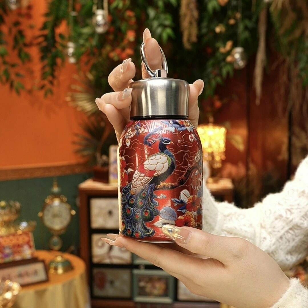 Термос в китайском стиле "Маленький пухлый" 300мл — Портативный с ручкой, для улицы