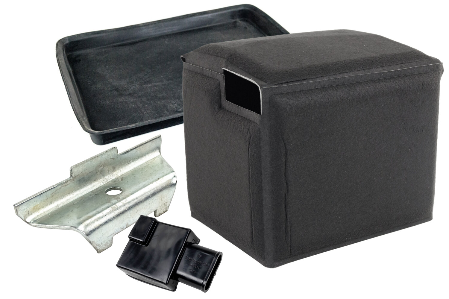 Планка крепления аккумулятора 2105 с термочехлом аккумулятора, резиновым ковриком и чехлом плюсовой клеммы для ВАЗ 2104, 2105, 2107