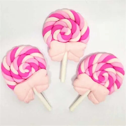 Набор миниатюрных леденцов из полимерной глины Ywbeads 10 шт. Розовый, pink 10pcs