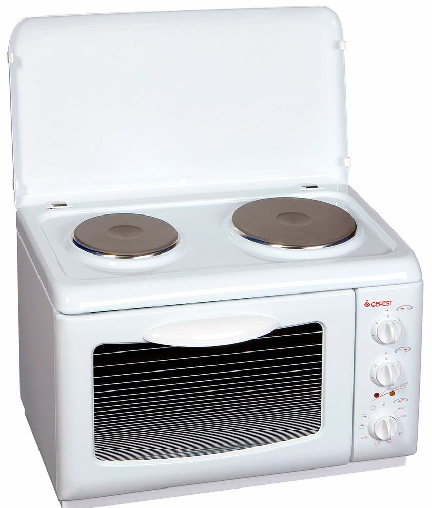 Мини-печь Gefest НС Д 420 ЭП, белая, электрическая, 2 конфорки, эмаль, 18 л