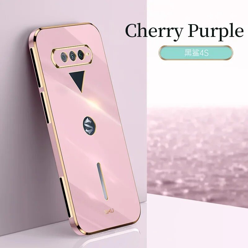 Жидкий силиконовый чехол Straight Gold Edge для Xiaomi Black Shark 4, BlackShark 4, 5, 4s Pro, мягкий противоударный чехол для телефона, чехол Funda