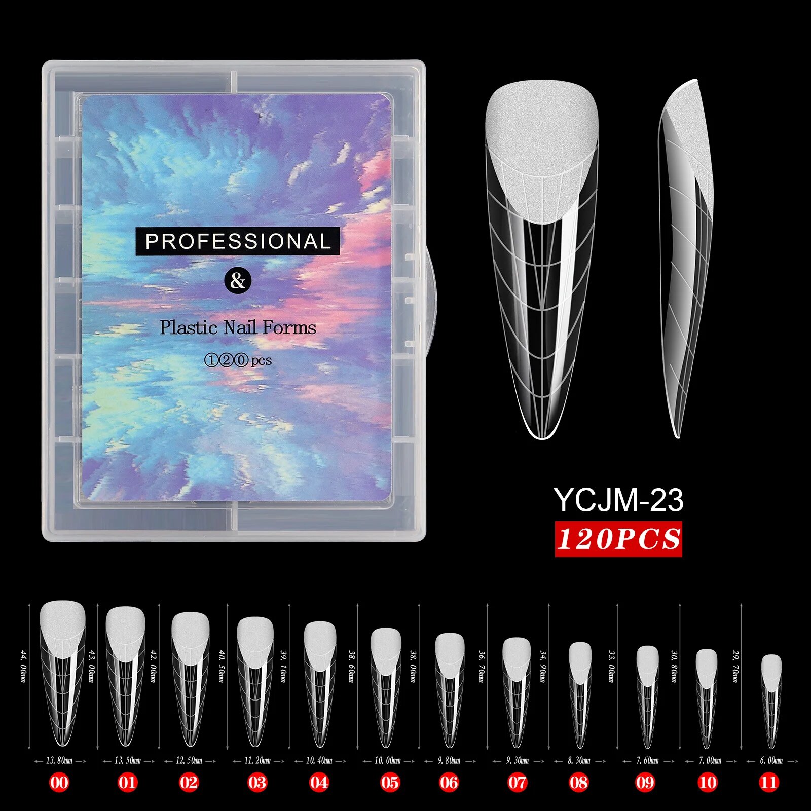Формы для ногтей YCJM-23, 120 шт